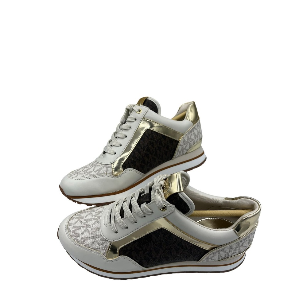 Michael Kors Maddy Trainer Mini Mk Logo Pvc Vanilla/B… - Gem